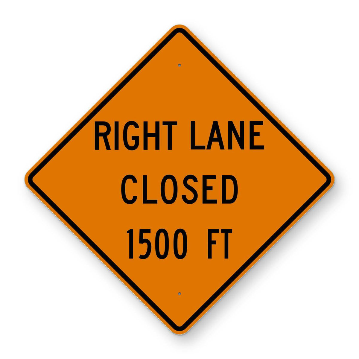 Right Lane Closed 1500 FT Sign W20-5R - 30